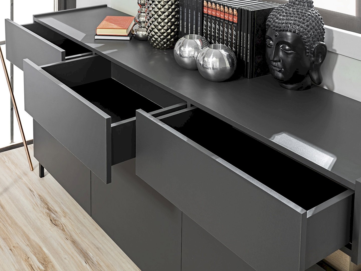Modul Komoda Antracyt Mat Saga Meble